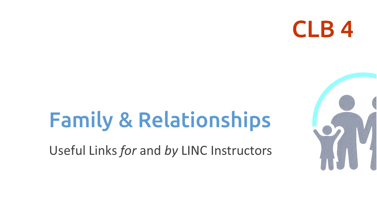 Family & Relationships - CLB 4 | Links for LINC Instructors